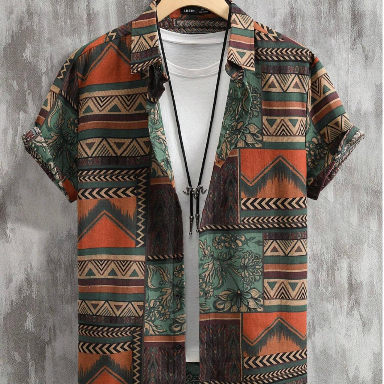 Mens multi coloured shirt - Depop