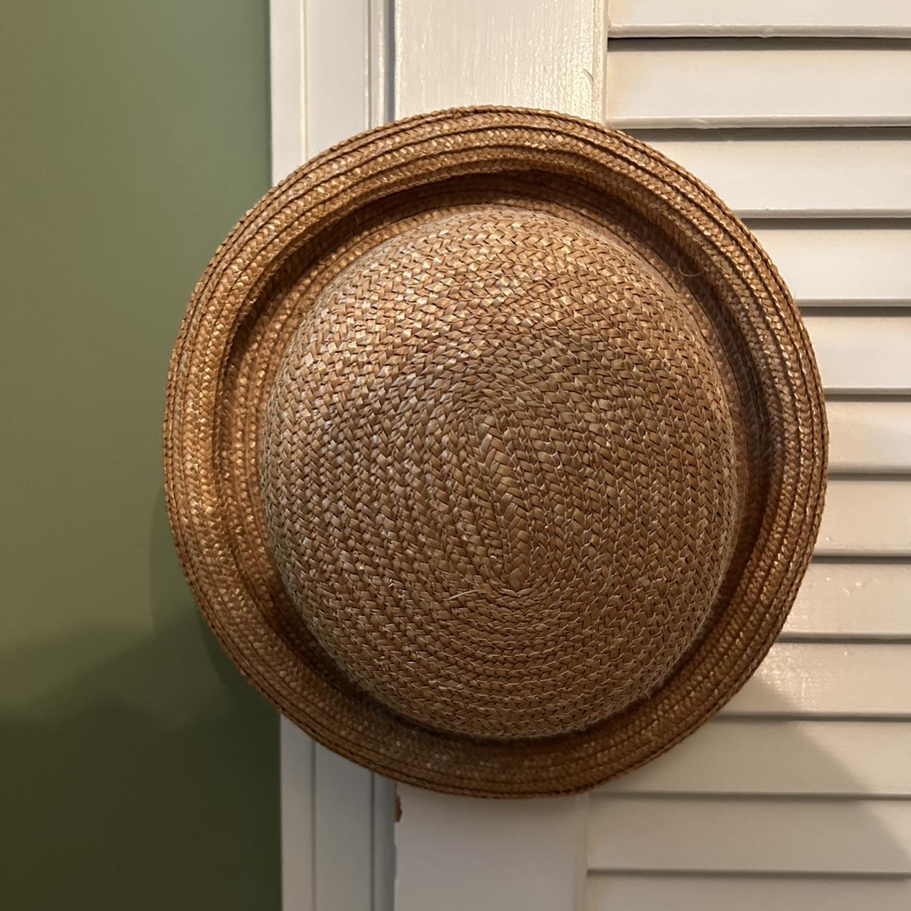 Silly little straw bowler hat Barely worn, no... - Depop