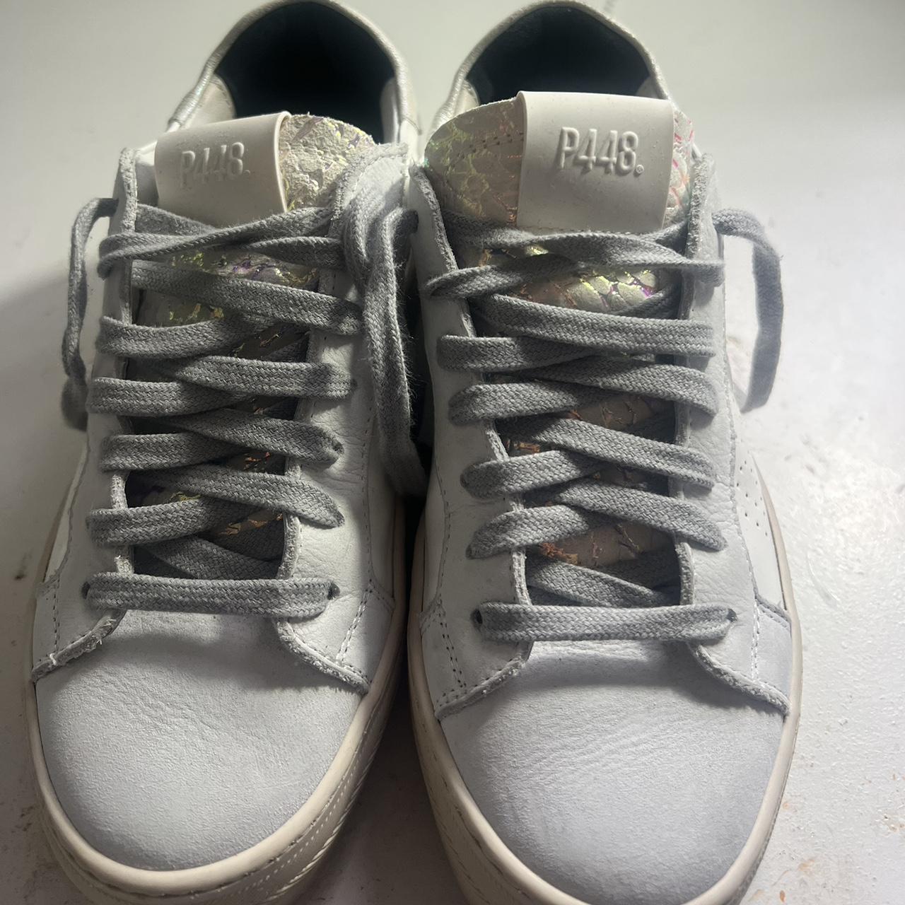 women’s white and grey p448 platform sneakers size:... | Depop