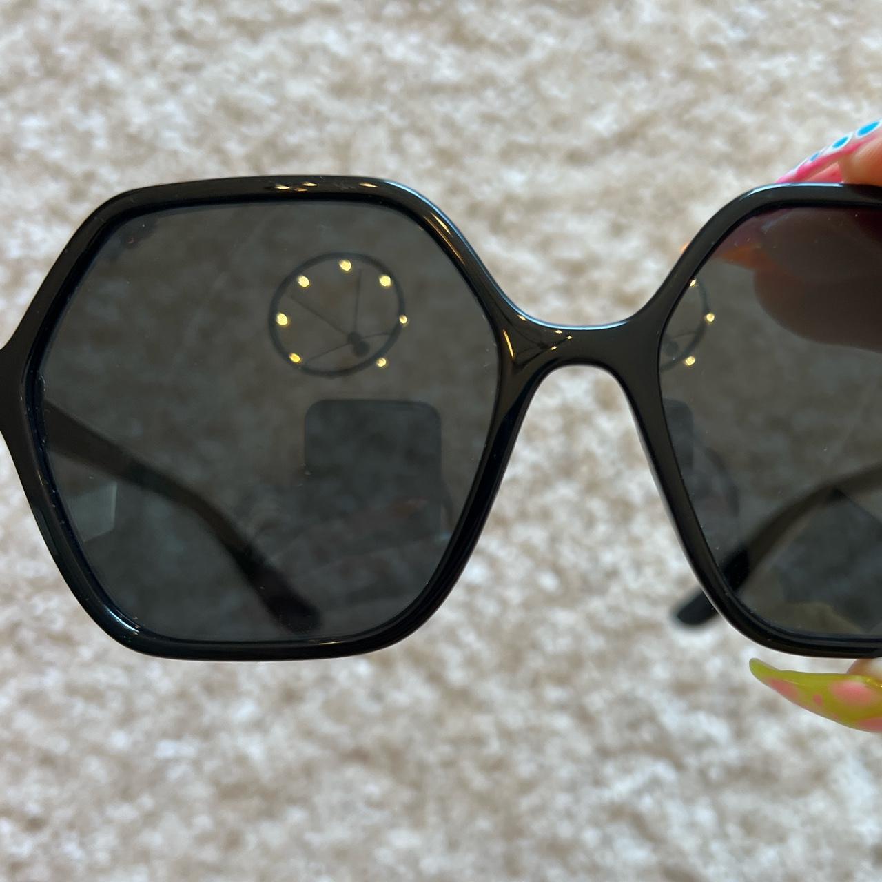 Oversized rounded hexagon sunglasses Black lenses... - Depop