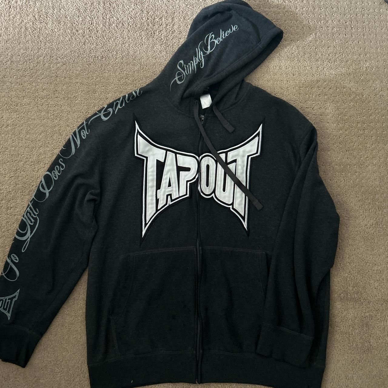 Black Tapout Zip-up grunge y2k Hoodie great... - Depop