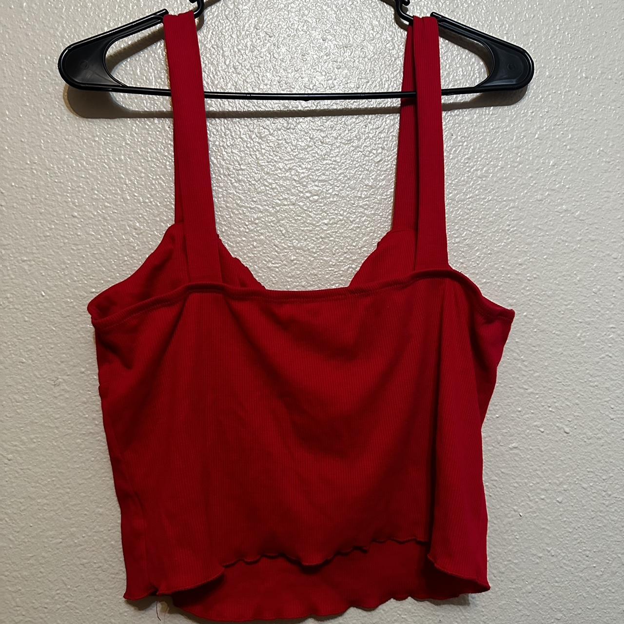 Red Crop Tank Top Size XL Great condition! - Depop