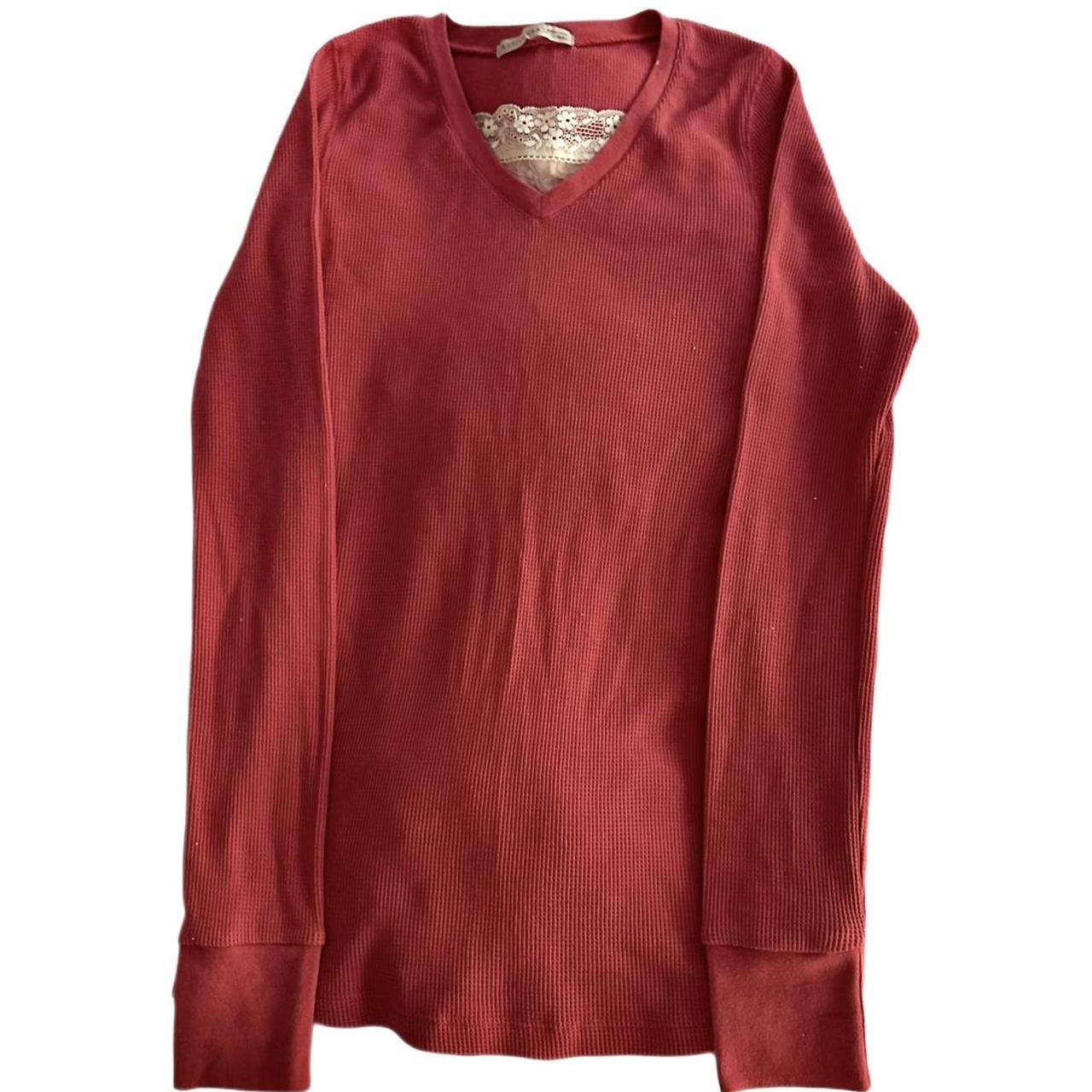 pink thermal top 🍓 (pic is shown with a lace top... - Depop