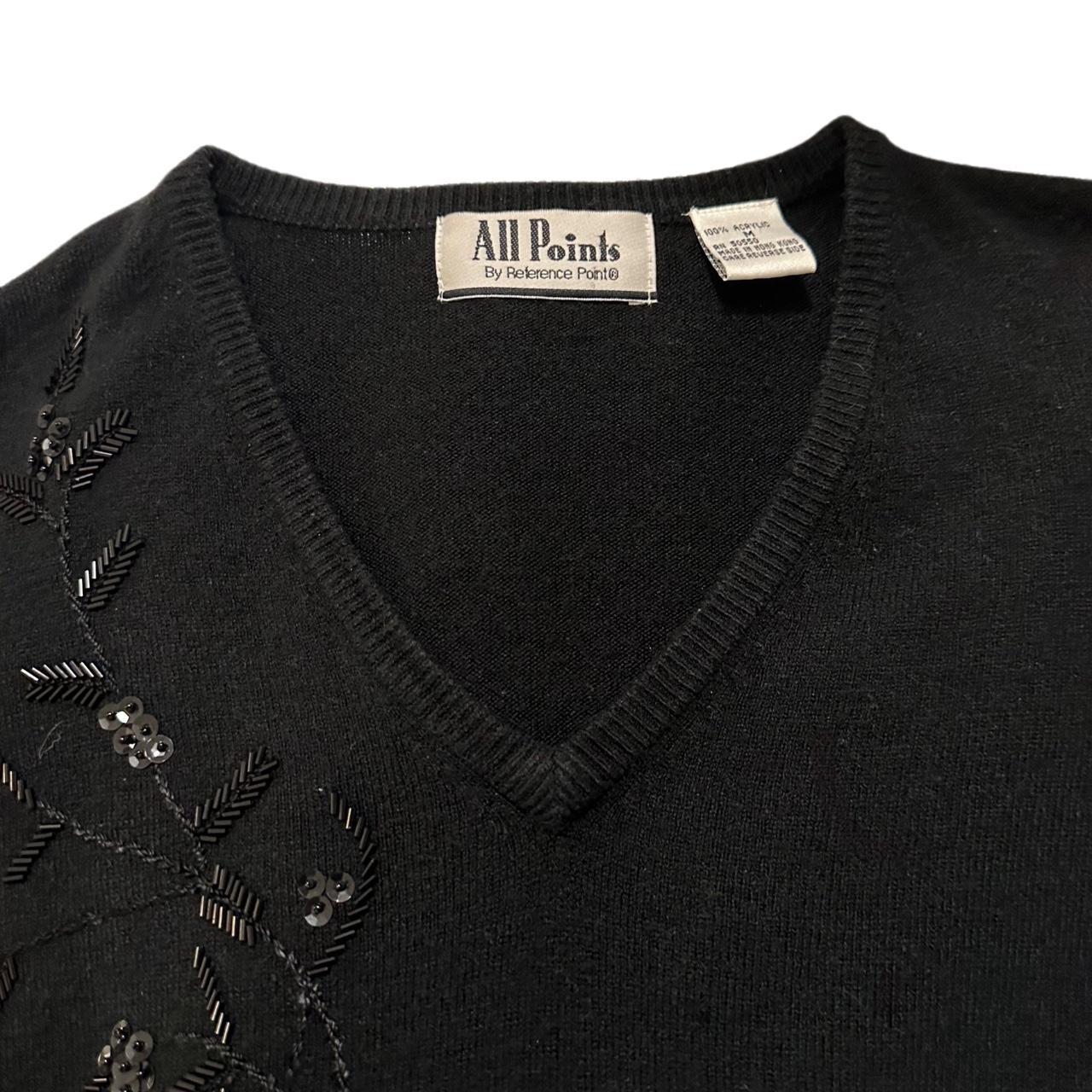 black embroidered detail sweater 📼 size medium brand... - Depop