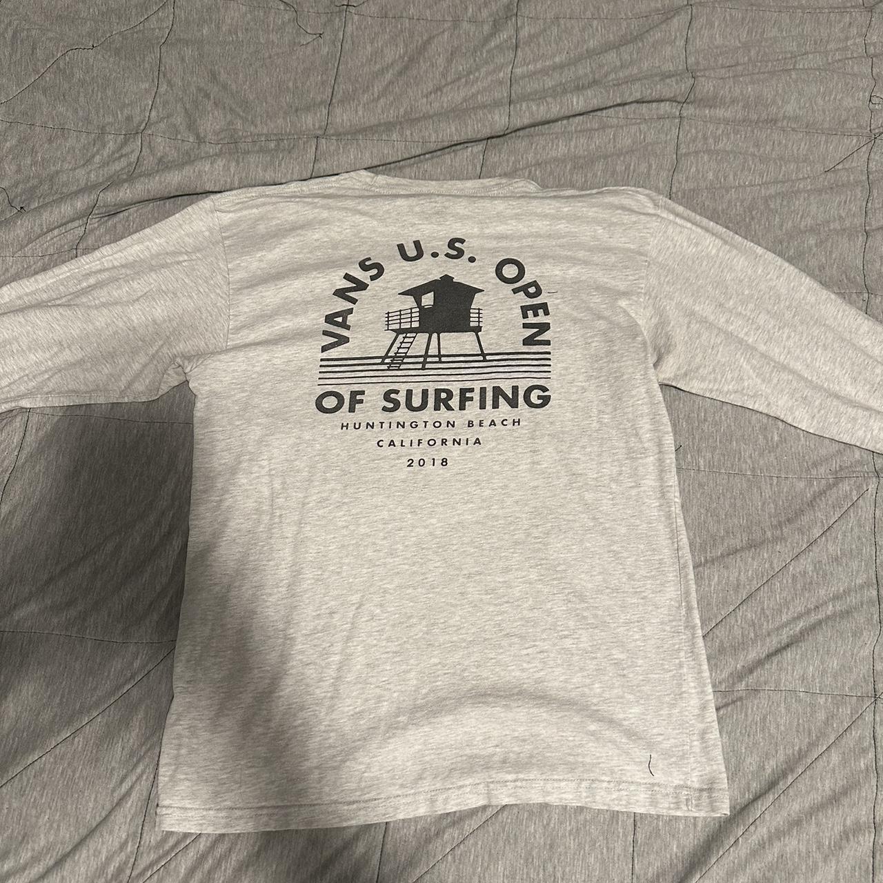 White vans Huntington Beach surf comp shirt, long... - Depop