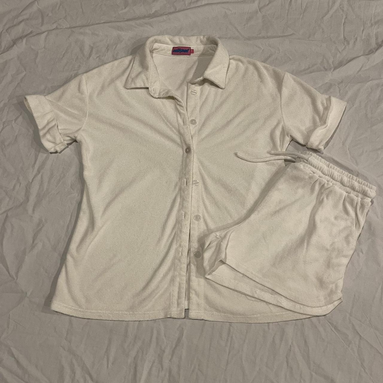 edikted white terry cloth matching set. literally... - Depop