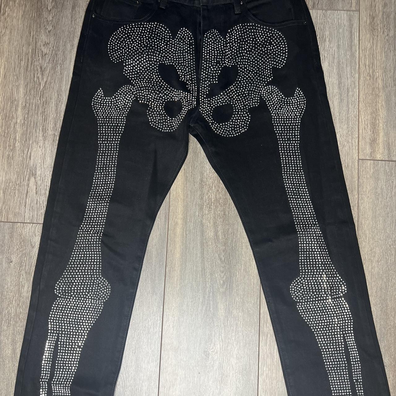MNML skull pants like new #y2k #hype - Depop
