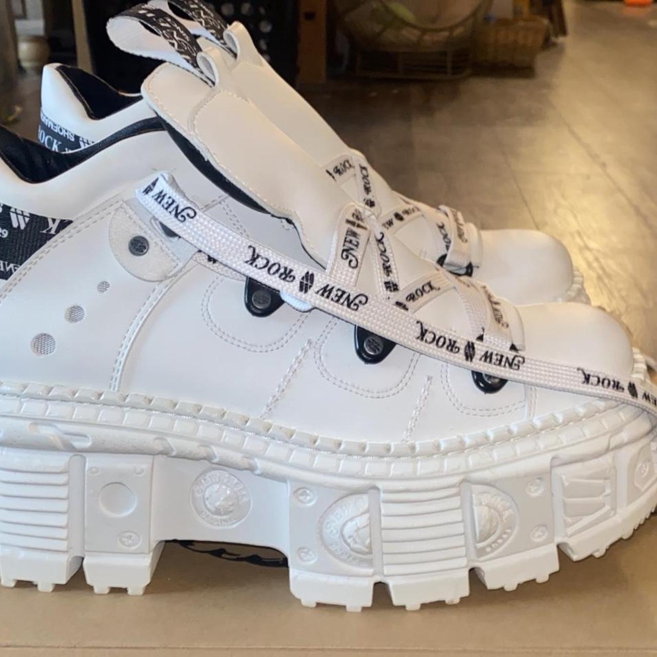 White new rock platforms size 12 only worn once - Depop