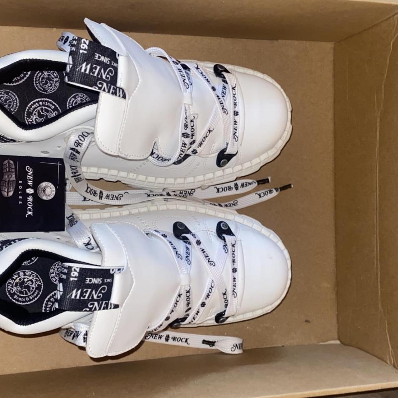White new rock platforms size 12 only worn once - Depop