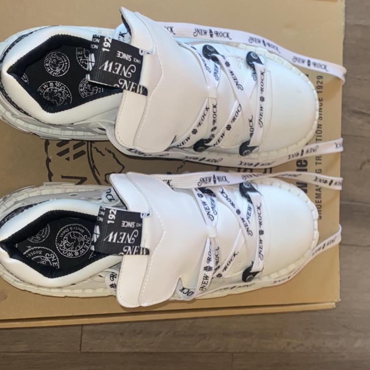 White new rock platforms size 12 only worn once - Depop