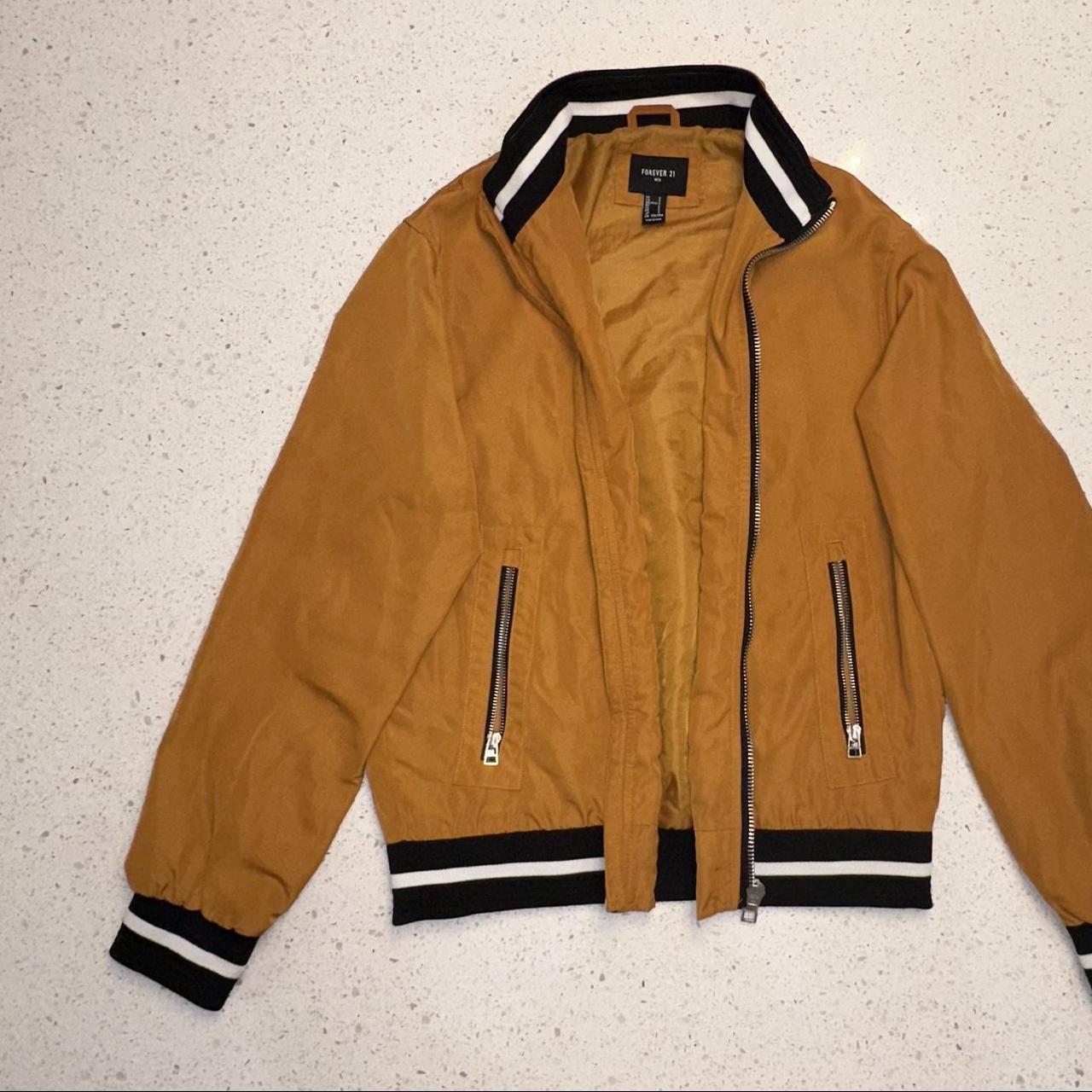 zip up jacket mustard yellow-orange color #jacket - Depop