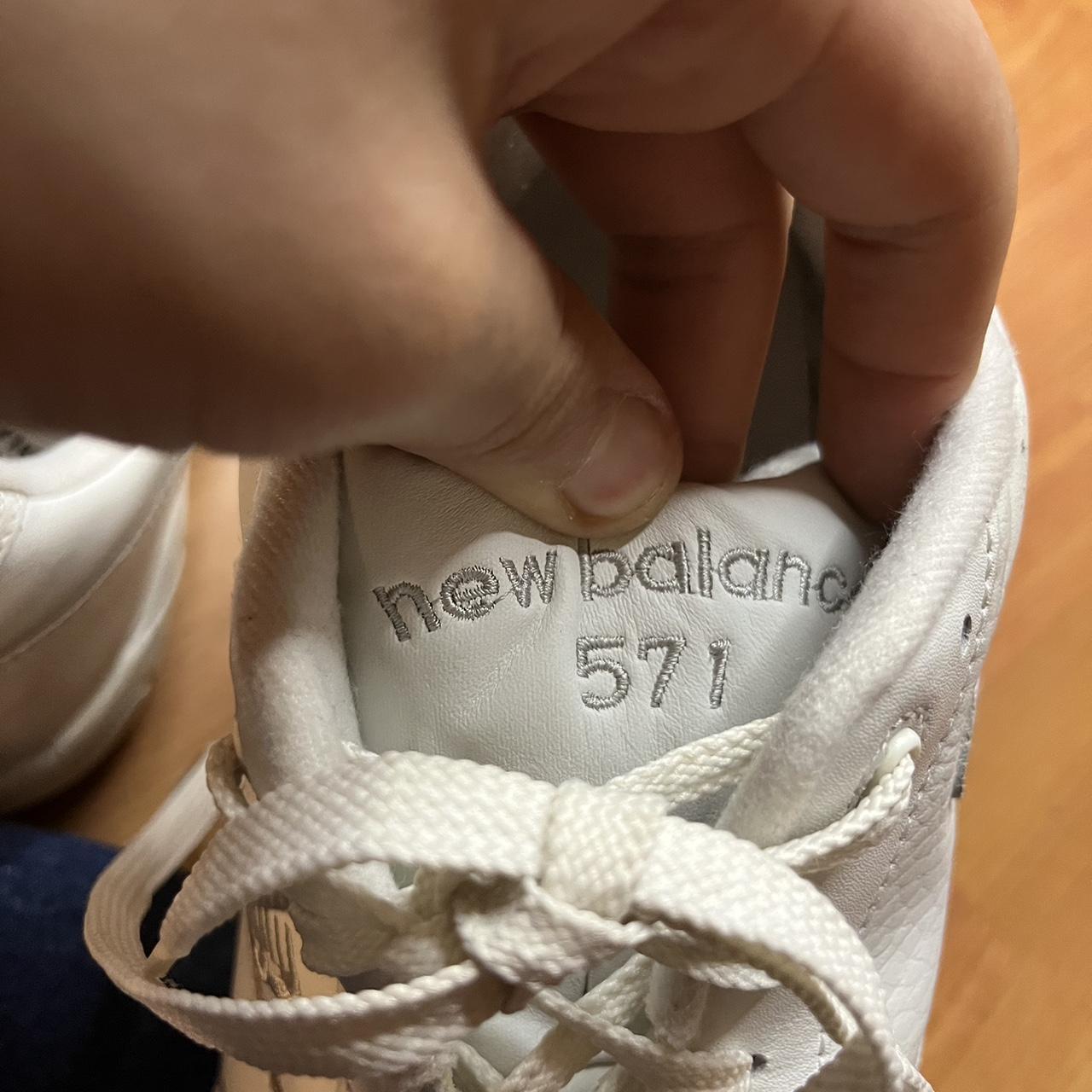 White new balances 571 Size 10 men Amazing condition... - Depop