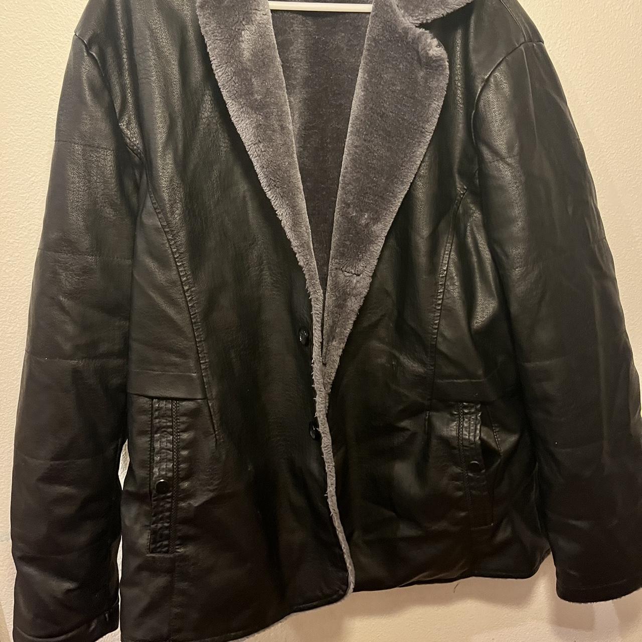 Mob boss style leather jacket Size xxxl - Depop