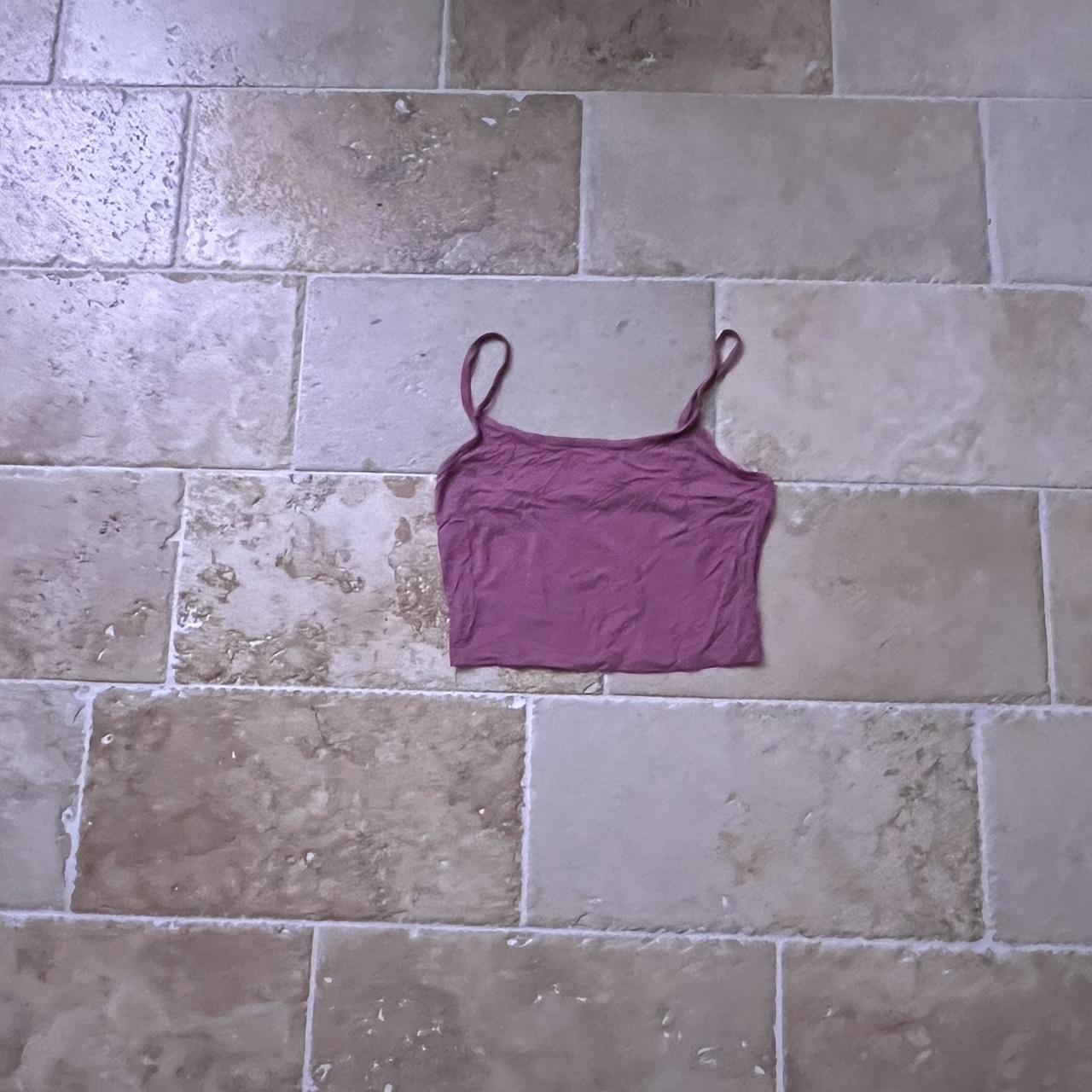 basic pink crop cami - Depop