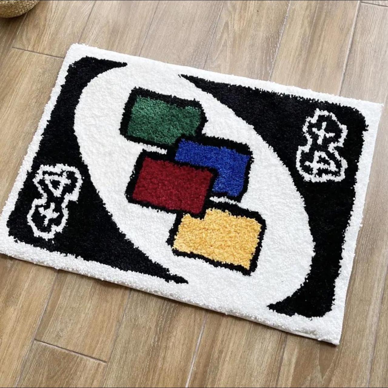 Uno Rainbow Reverse Card rug 50x75cm - Depop