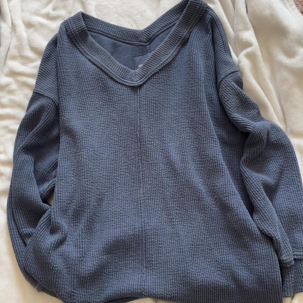 Aerie off the shoulder blue sweater - Depop