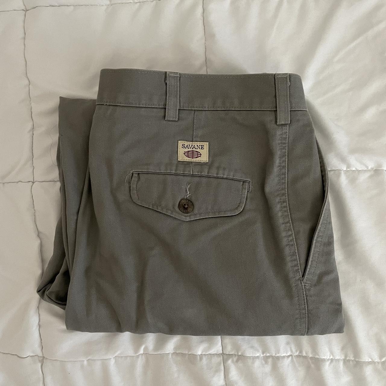 Grey slack-like pants - thick material - thrifted... - Depop