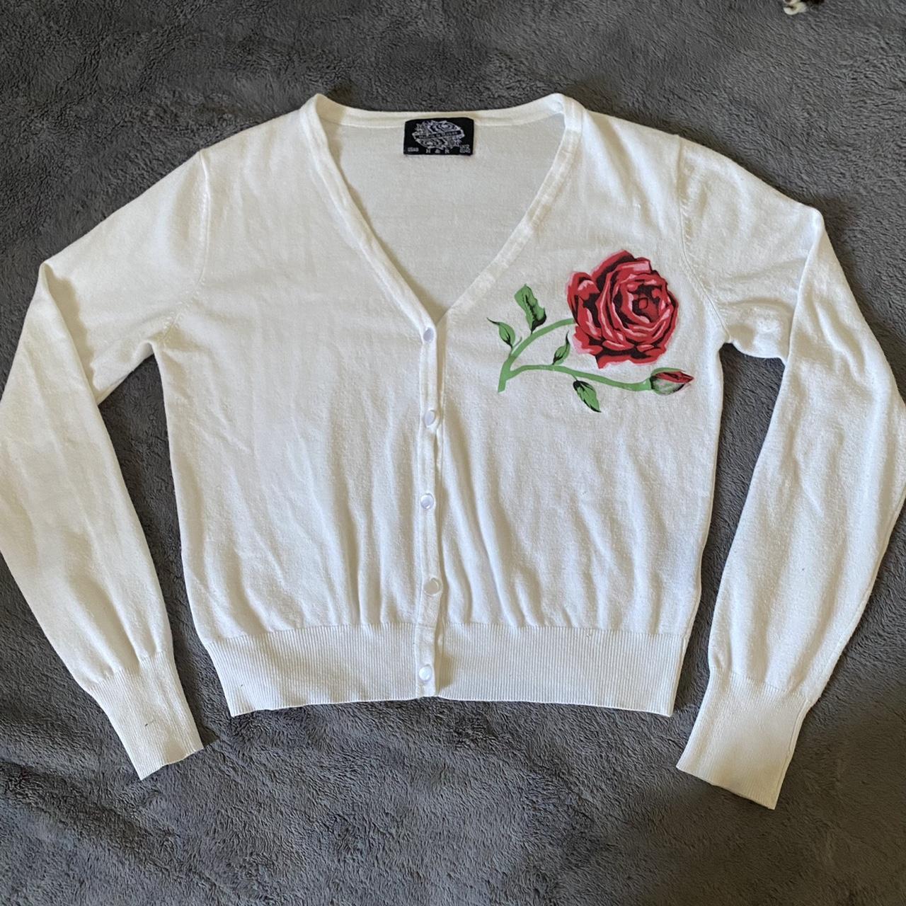 Hearts & Roses , Rose Cardigan - color is in light... - Depop