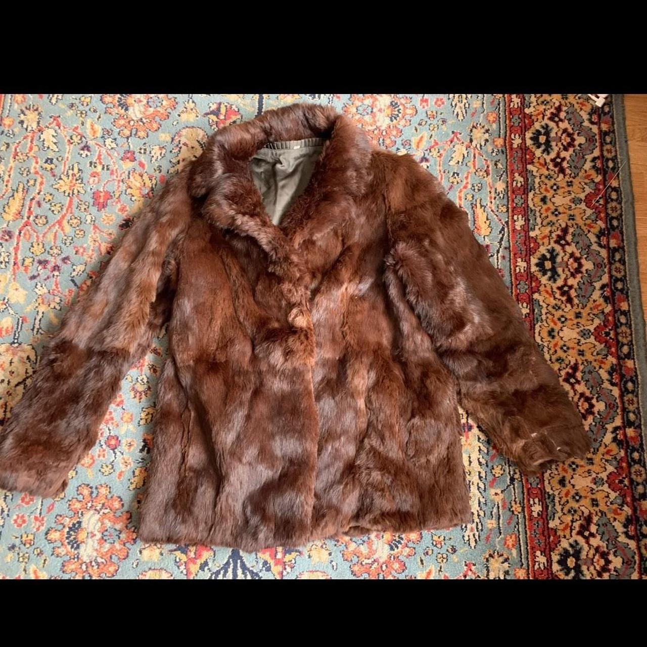Genuine Rabbit Fur Coat Size M/10 UK Shipping only... - Depop