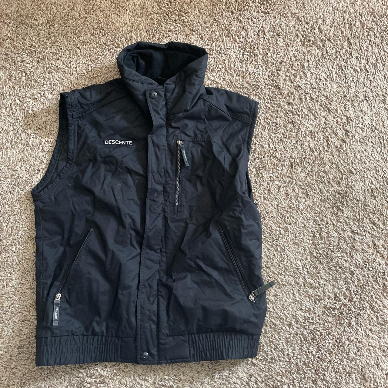 descente black puffer vest perfect quality flawless... - Depop