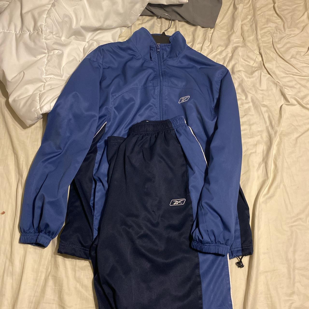 Vintage Reebok Tracksuit Navy Blue - Depop