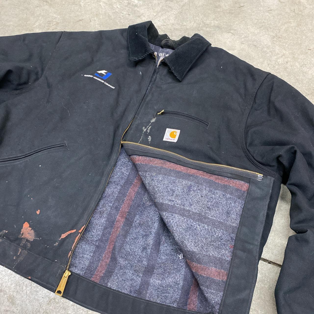 Vintage Black Carhartt Detroit Jacket With... - Depop