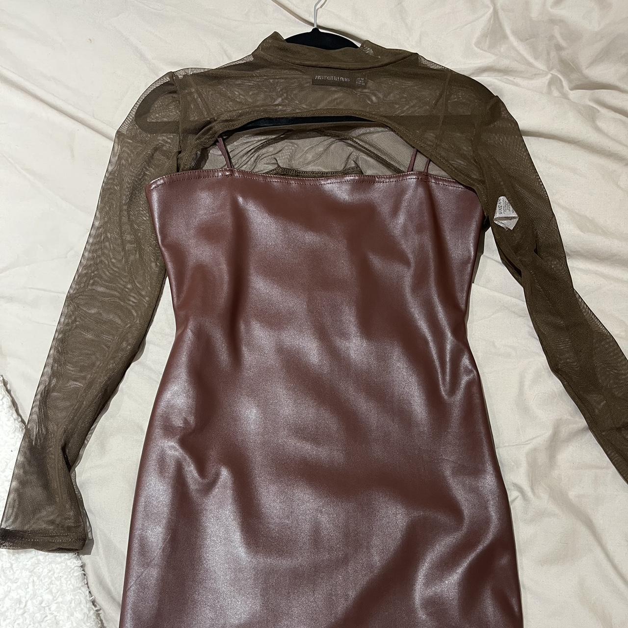 Brown two piece plt mini dress. Brand new with tags... - Depop