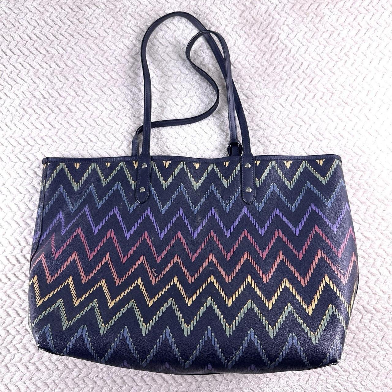 Coach Reversible City Tote Bag ~Rainbow Chevron &... | Depop
