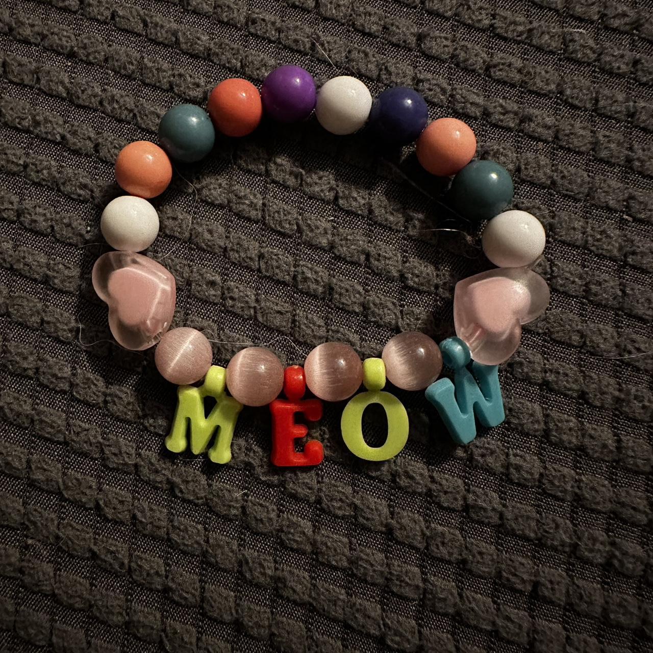 colorful "meow" bracelet - Depop
