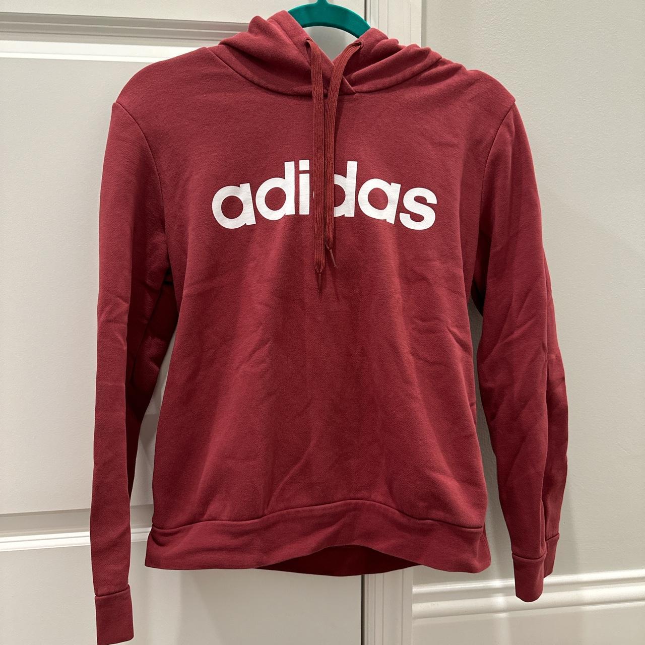 Maroon Adidas Hoodie Size medium but fits like a small - Depop
