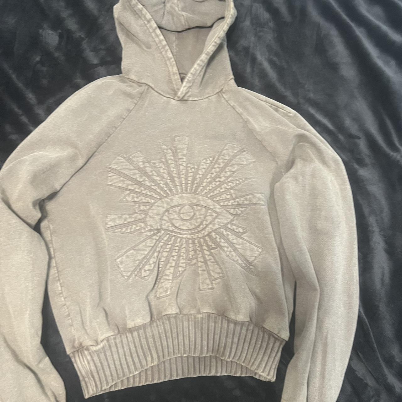 HOUSE OF ERRORS BROWN QUILTED HOODIE BOXED CROPED... - Depop