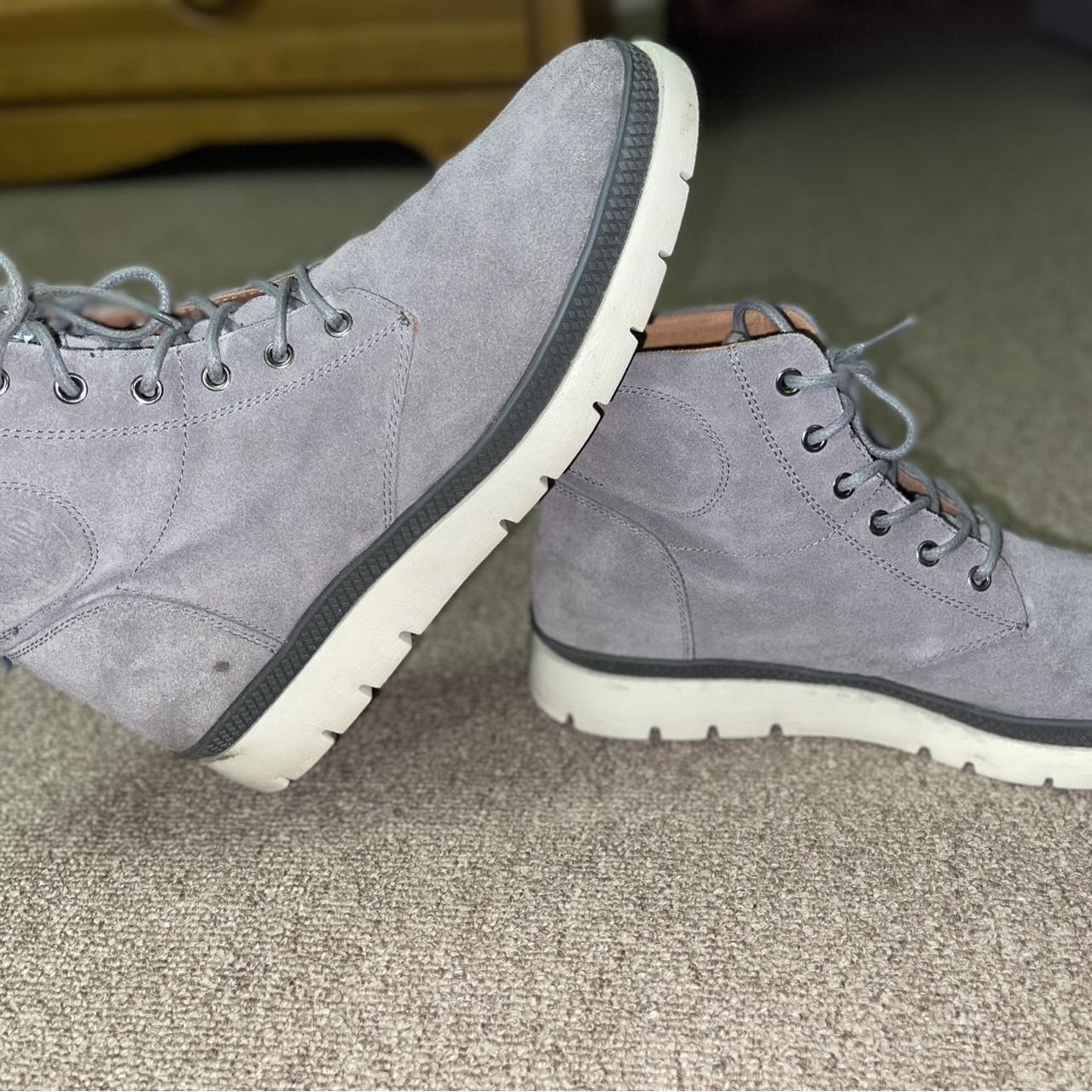 Palladium Men's Grey and White Boots | Depop
