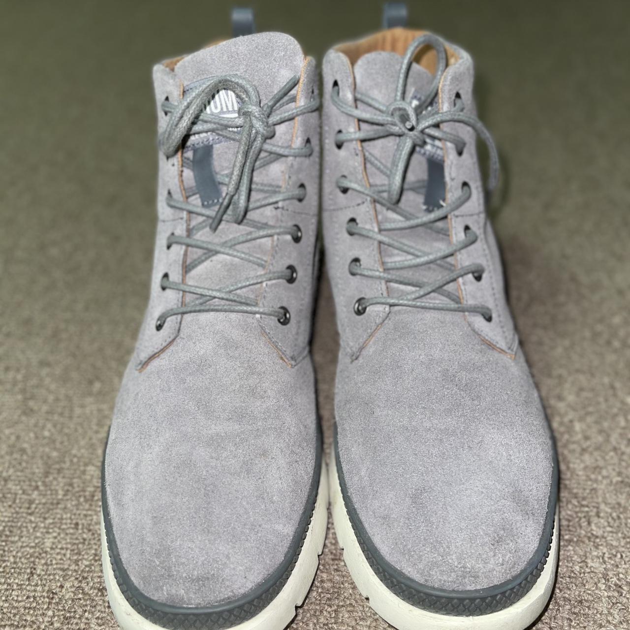 Palladium Men's Grey and White Boots | Depop