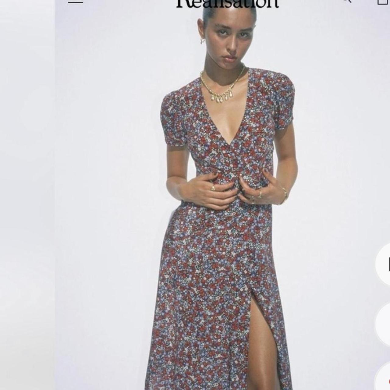 Réalisation Par Women's Red and Blue Dress | Depop