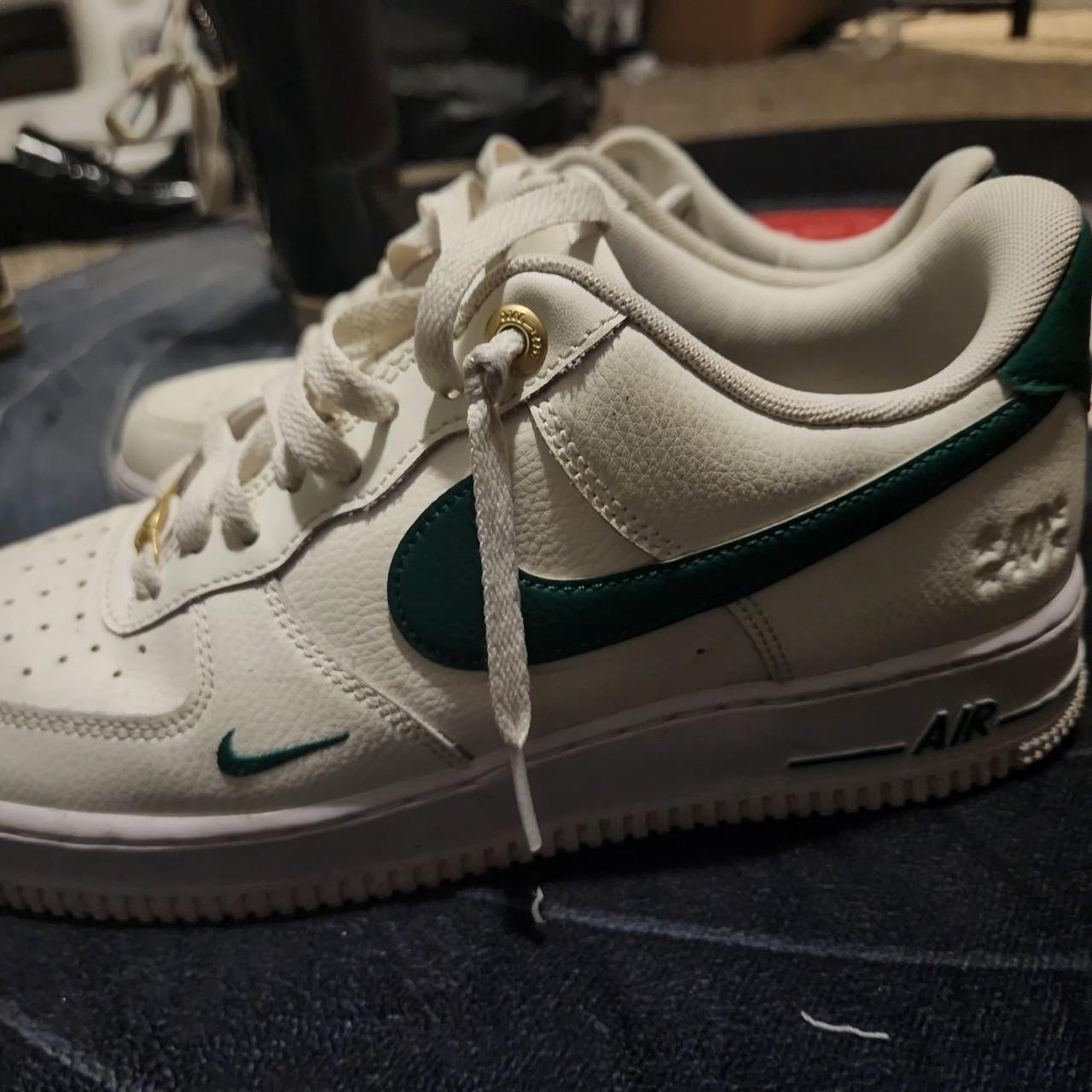 Cream and Green AF1 - Depop