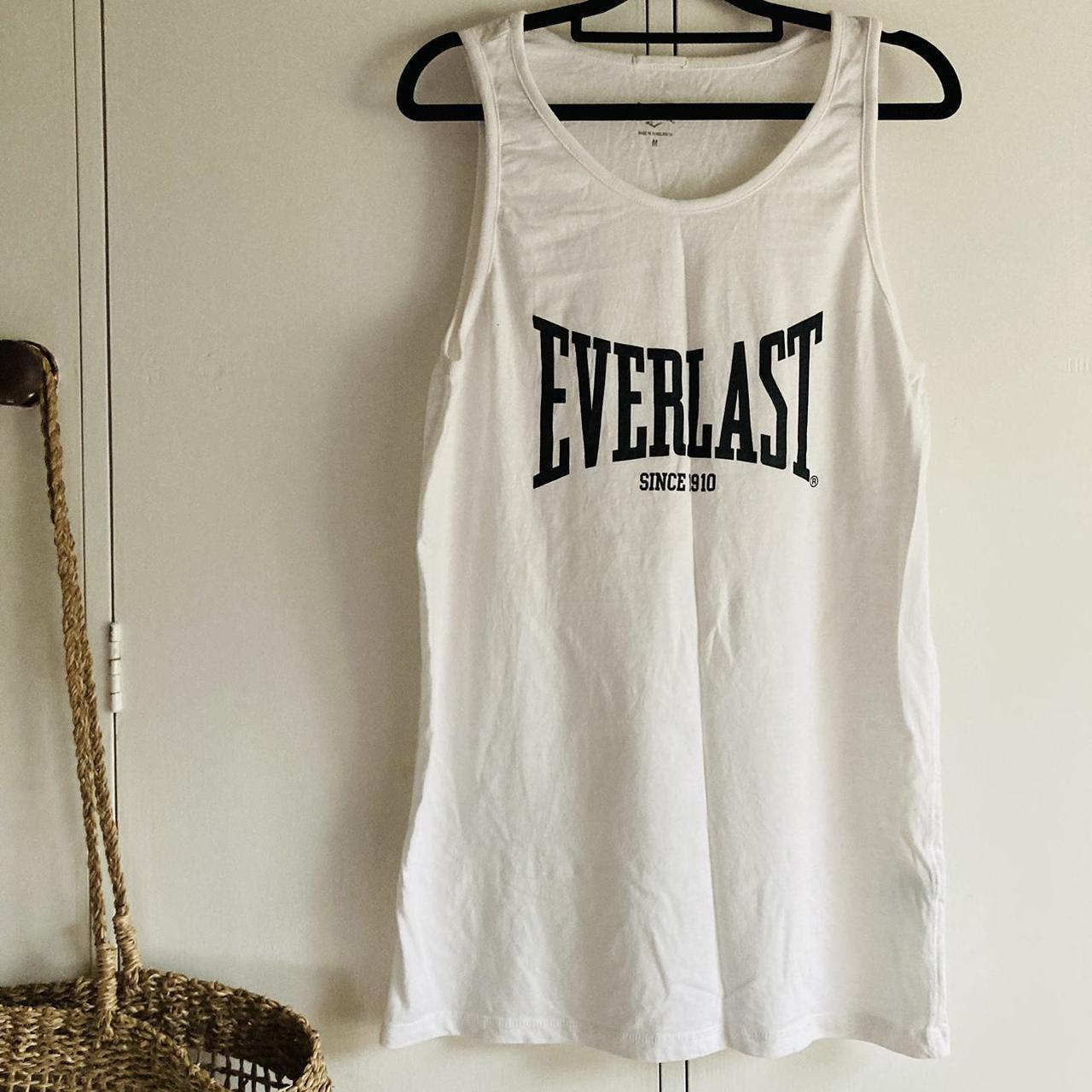 White and black Everlast tank top. Great condition.... - Depop