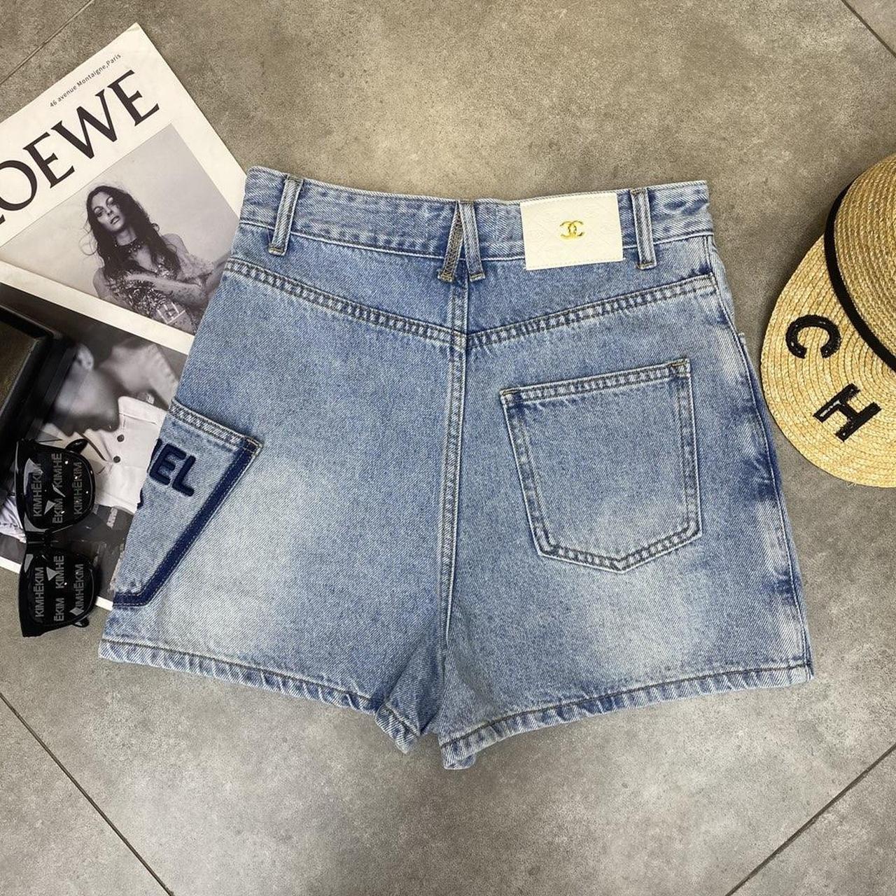 Chanel Vintage Denim Shorts/Skirt- Brand New ! - Depop
