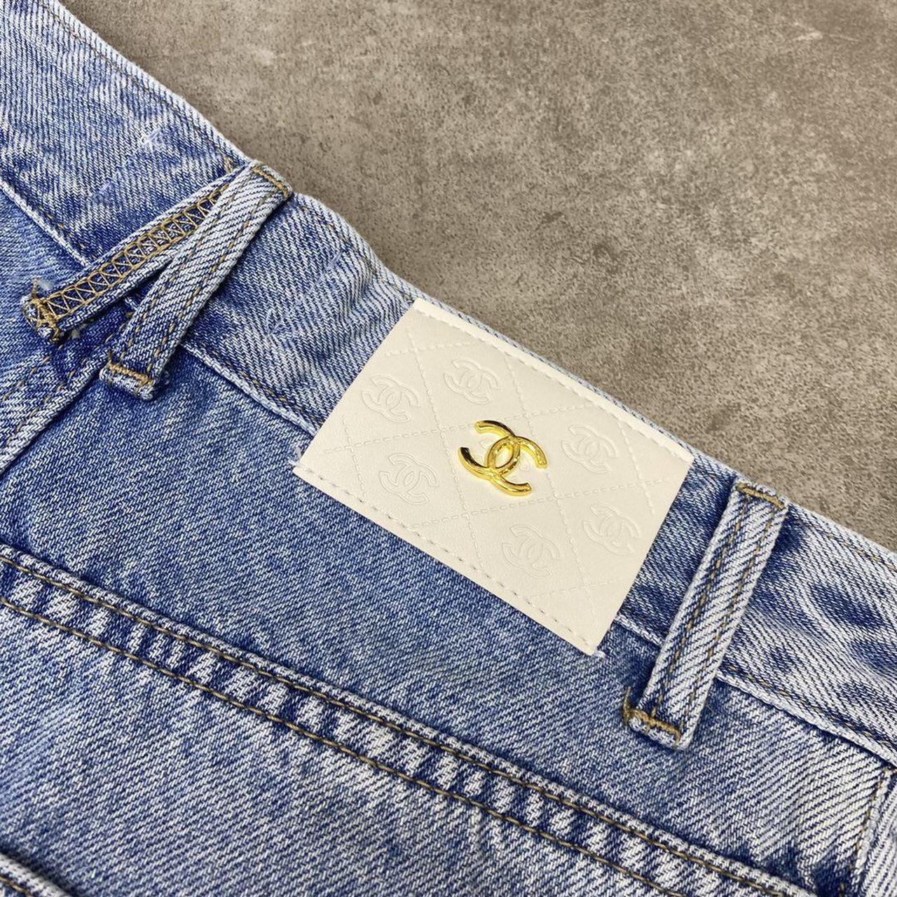 Chanel Vintage Denim Shorts/Skirt- Brand New ! - Depop