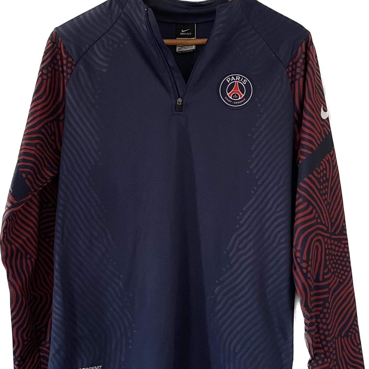 PSG long sleeved dri fit Nike training top Red and... - Depop