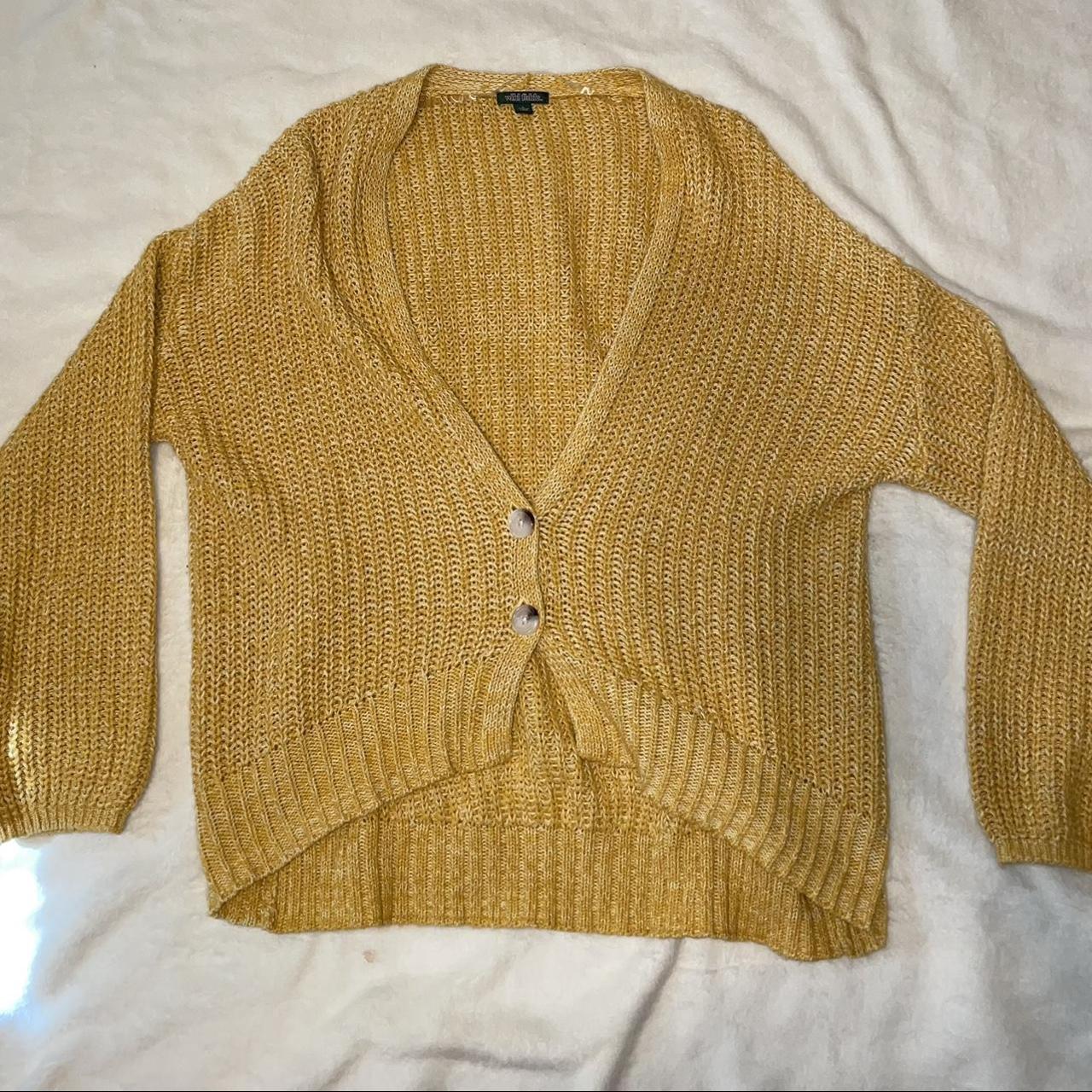 Wild Fable Women's Yellow Cardigan | Depop