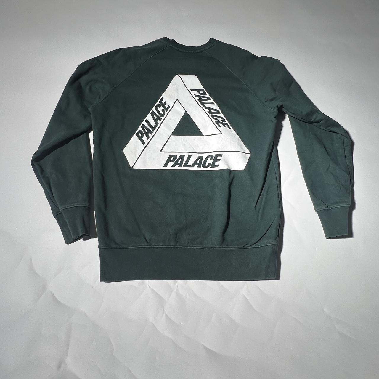 Palace Tri Ferg Logo green crewneck Size large Pit... - Depop