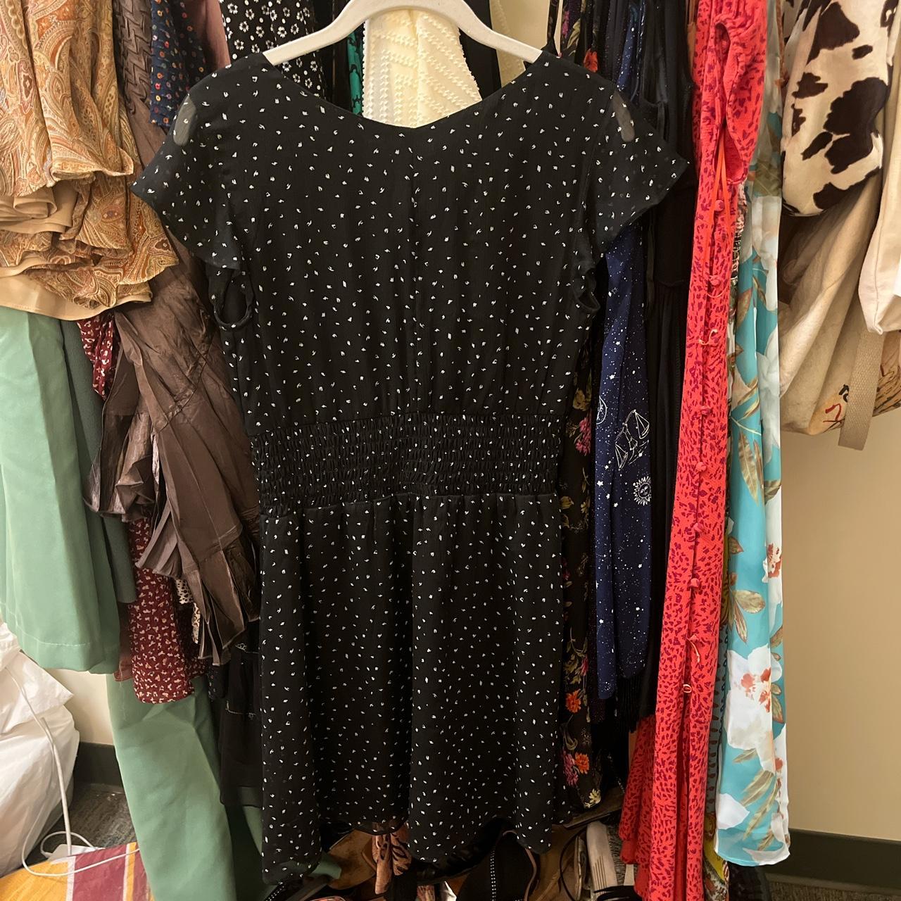 Leith Women's Black and White Dress | Depop