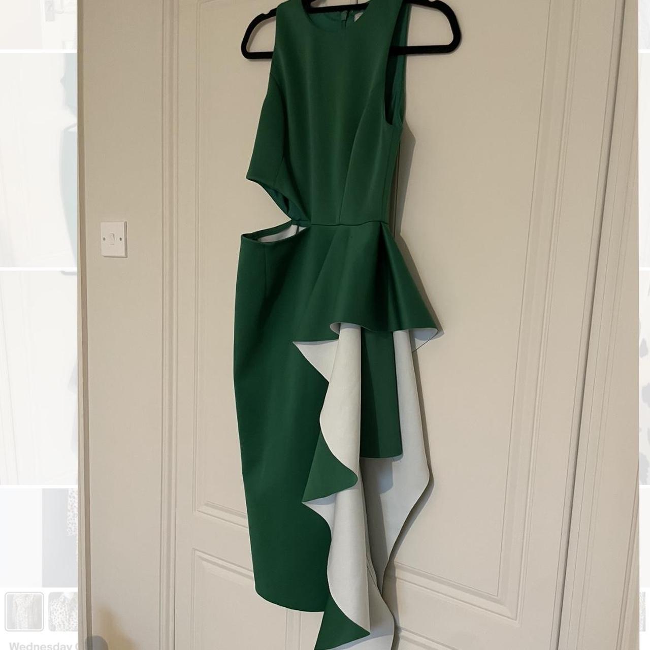 Green occasion dress with ruffle detail Worn once... - Depop