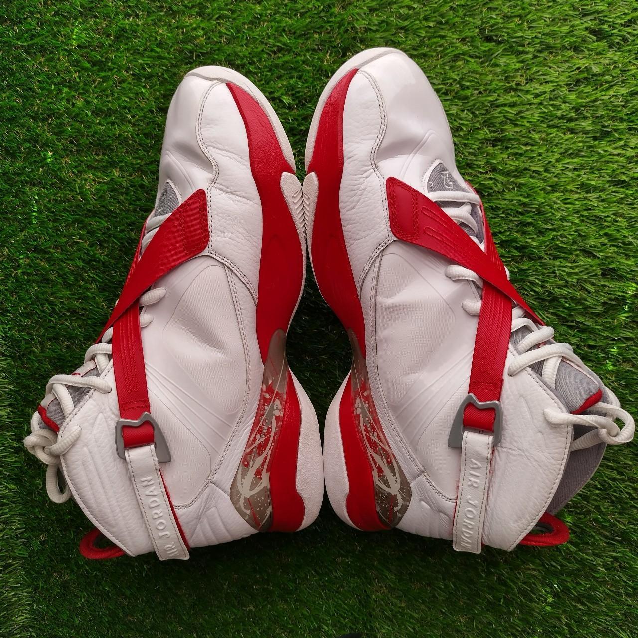 NIKE AIR JORDAN 8.0 RETRO 467807-101 Red White Shoes... - Depop