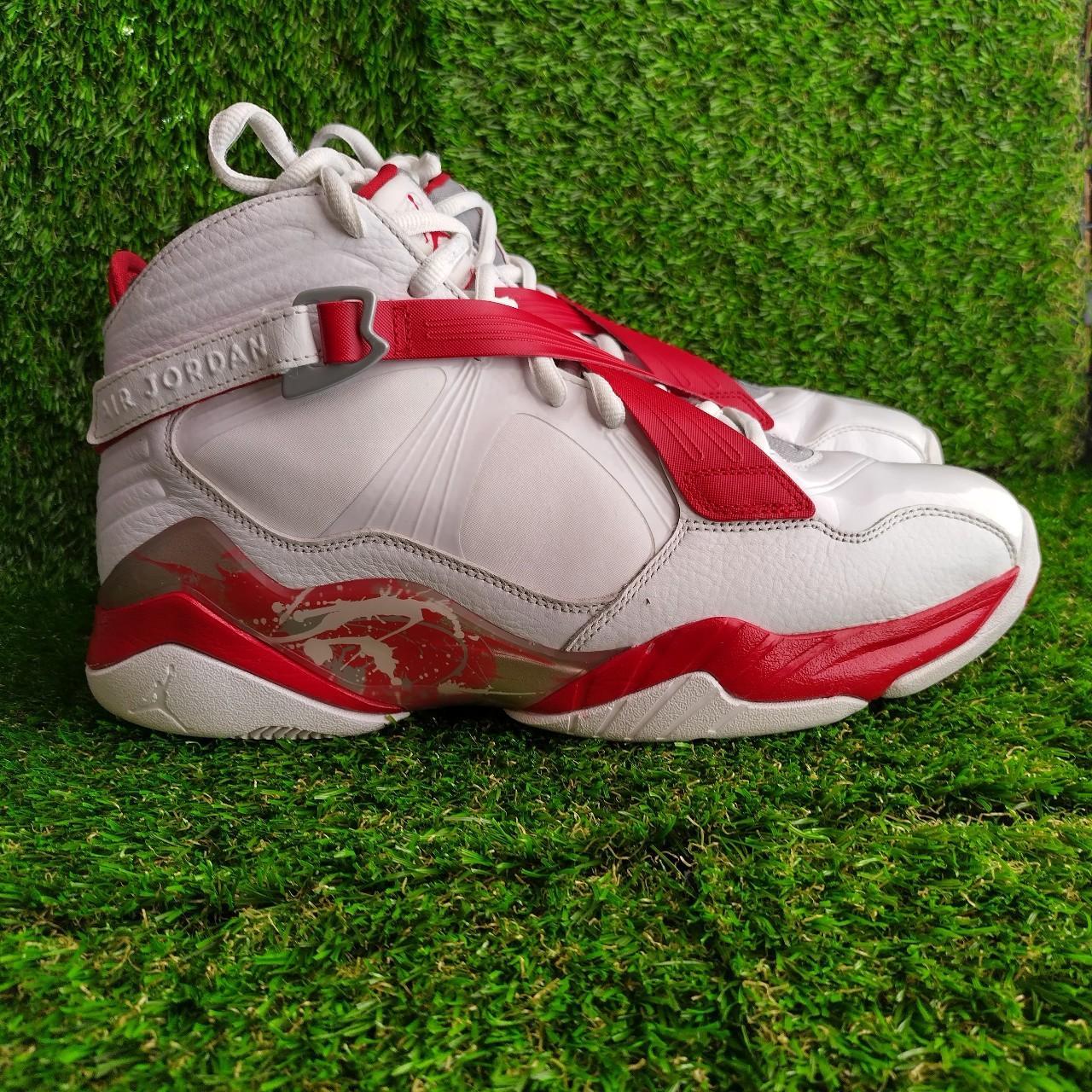 NIKE AIR JORDAN 8.0 RETRO 467807-101 Red White Shoes... - Depop
