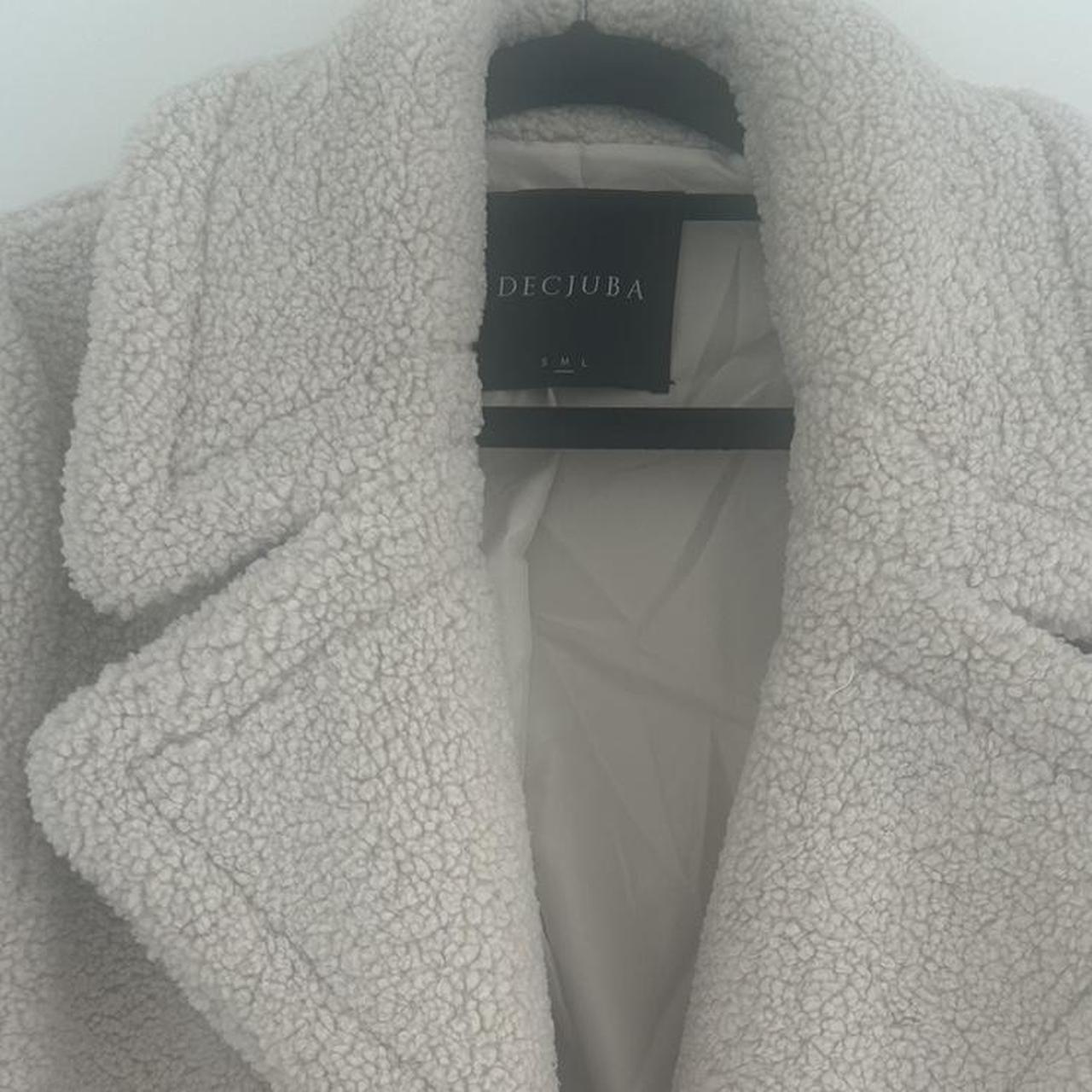 Decjuba Cream Teddy Coat Size M Barely worn | Depop