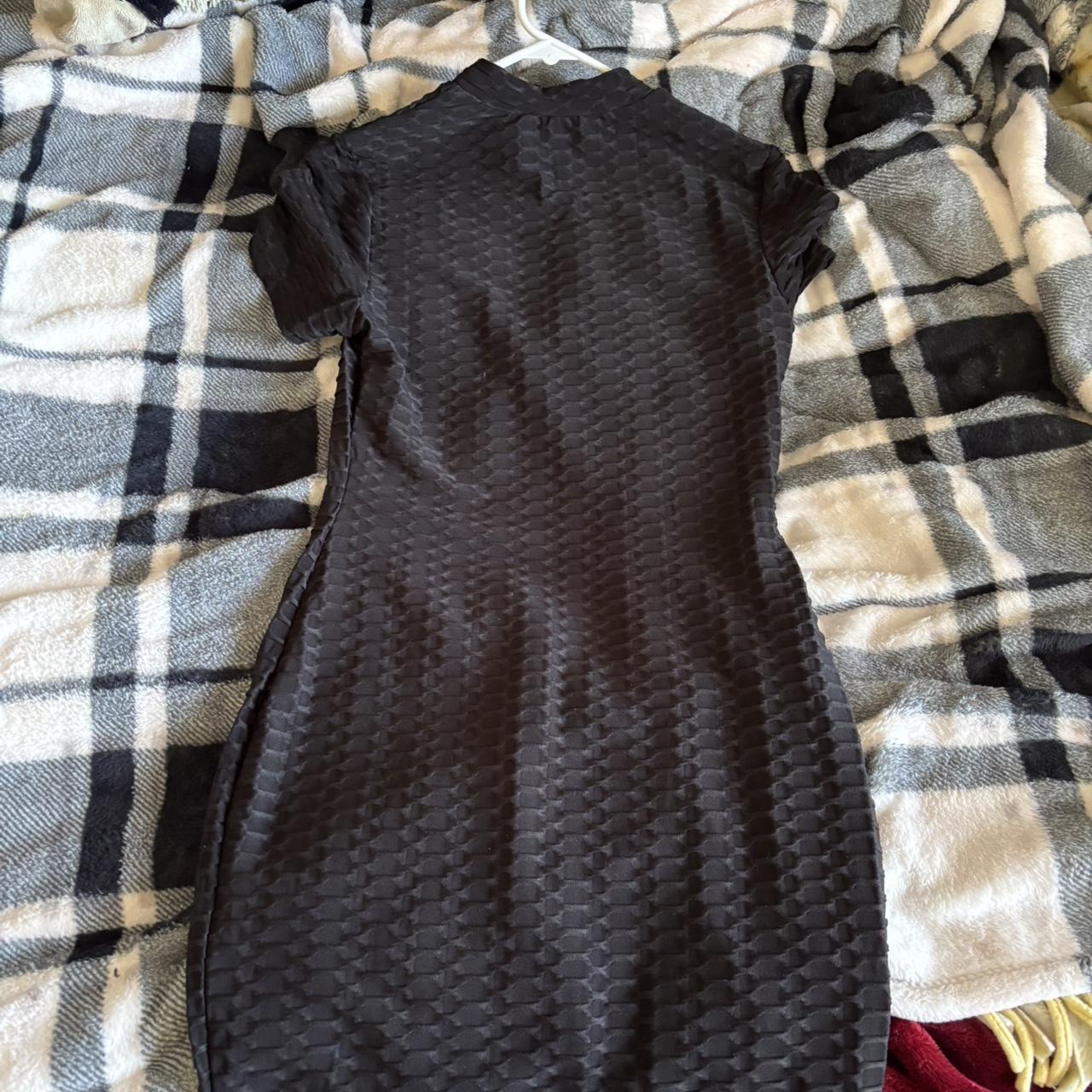 Black bodycon dress with zipper #bodycon #dresses - Depop