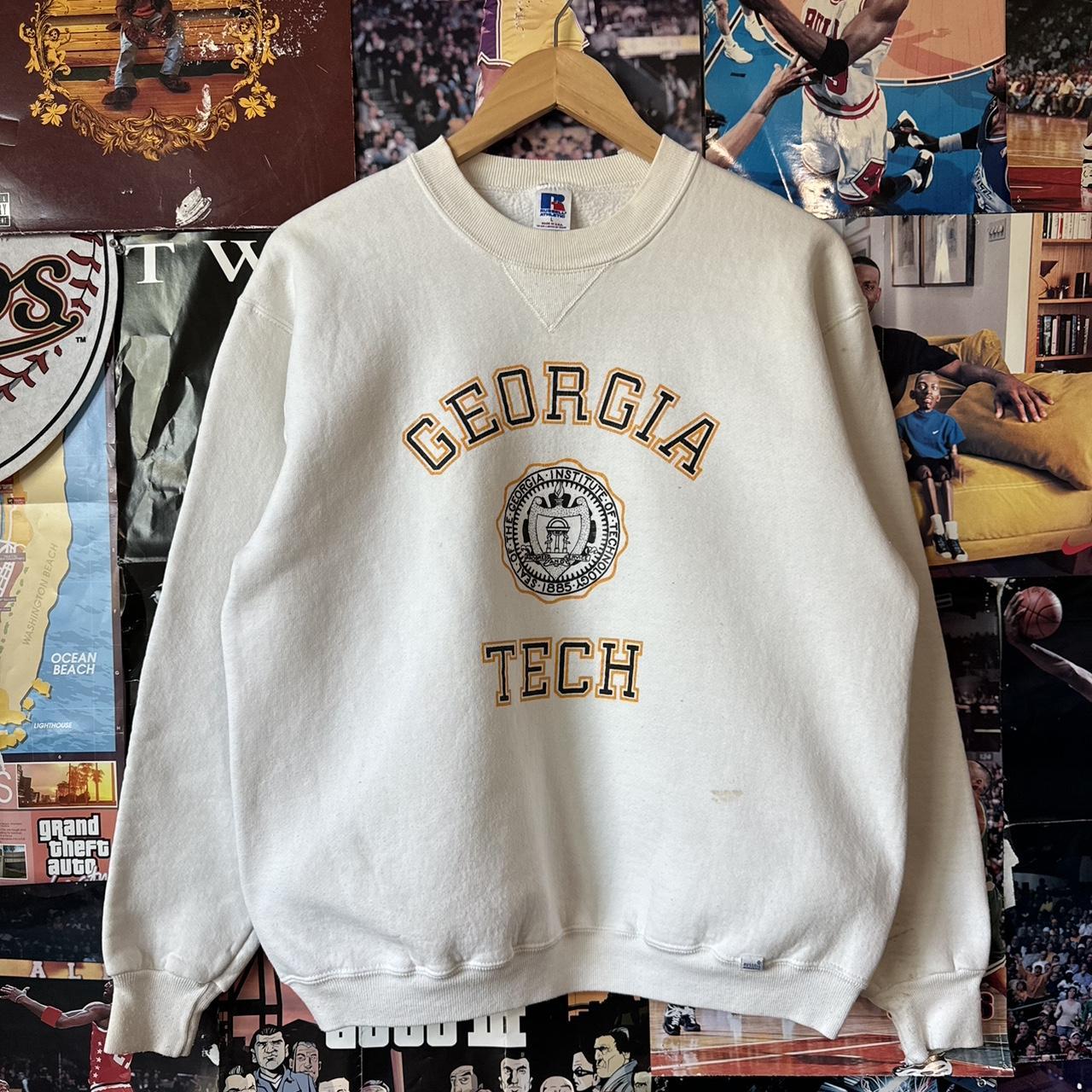 Vintage 90s Georgia Tech College Crewneck... | Depop