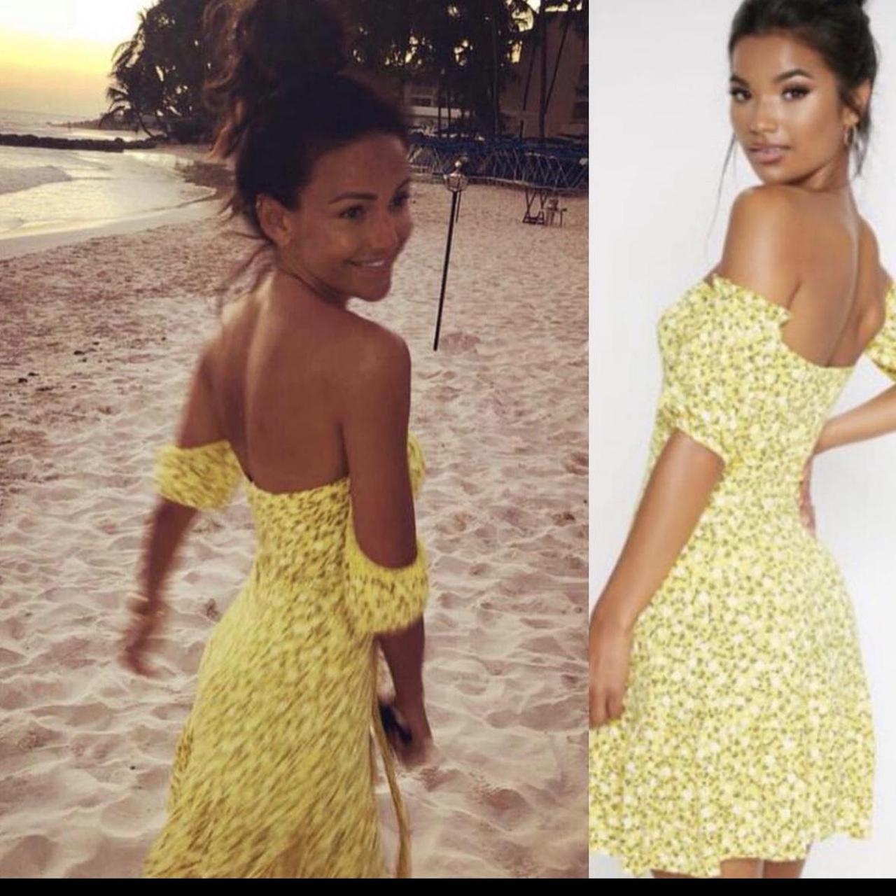 Brand new PLT off the shoulder yellow floral dress,... - Depop