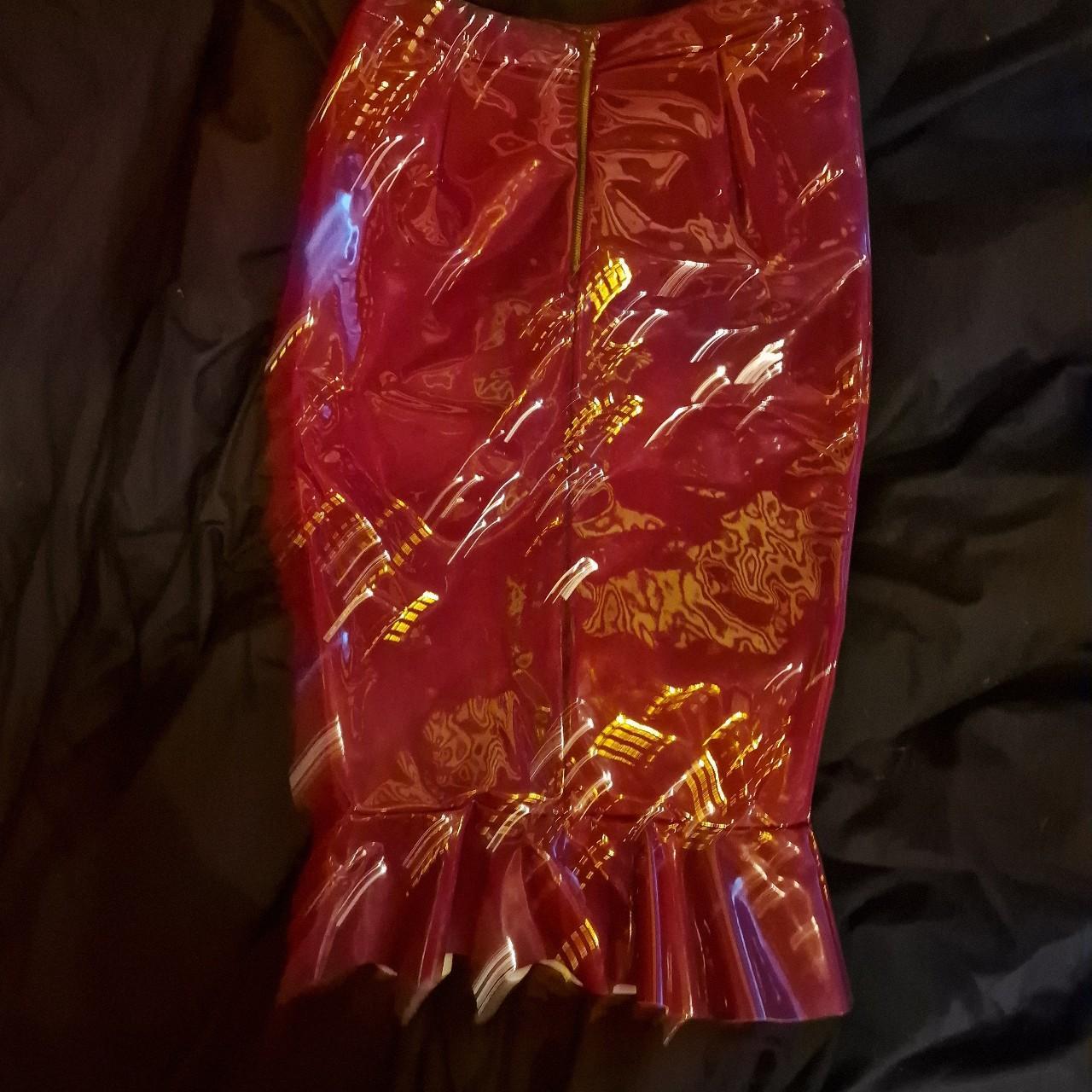 Stunning Oh Polly pvc /pu gloss midi skirt Pencil /... - Depop